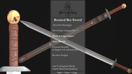 Second Life Marketplace - [S] :A&S: - Resined Bee Sword - [Add Me]